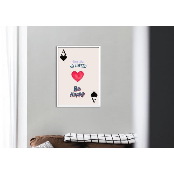 Ace of Hearts Love Quote Print | So Love Be Happy | Minimal Decor ...