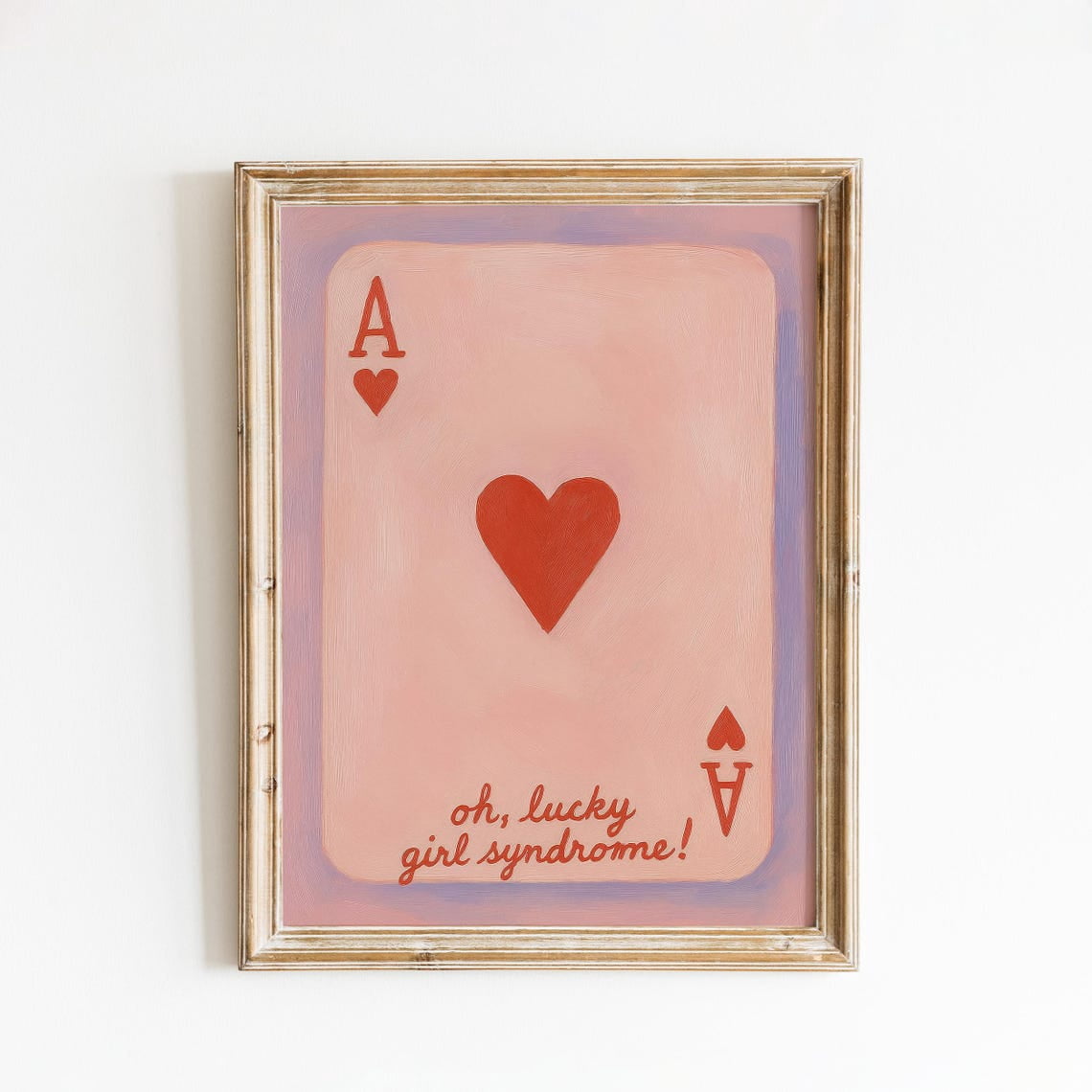 Ace of Hearts Lucky Girl Playing Card, Stretched Canvas - Walmart.com