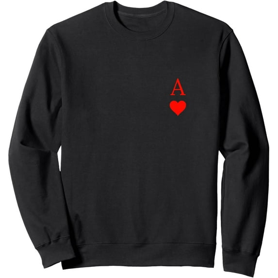 Ace of Hearts Playing Card Symbol and Letter Men Women Sweatshirt ...