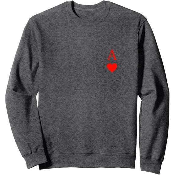 Ace of Hearts Playing Card Symbol and Letter Men Women Sweatshirt ...