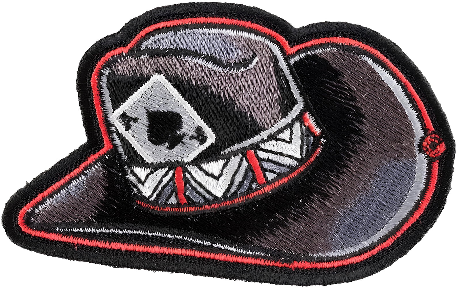 Ace of Spades Cowboy Hat themed Patch, Black, Red, Gray and White ...