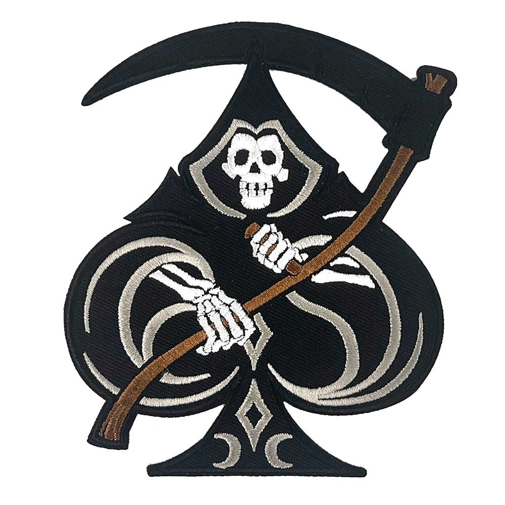 Ace of Spades Grim Reaper - Embroidered Patch - 4" x 4" - Walmart.com
