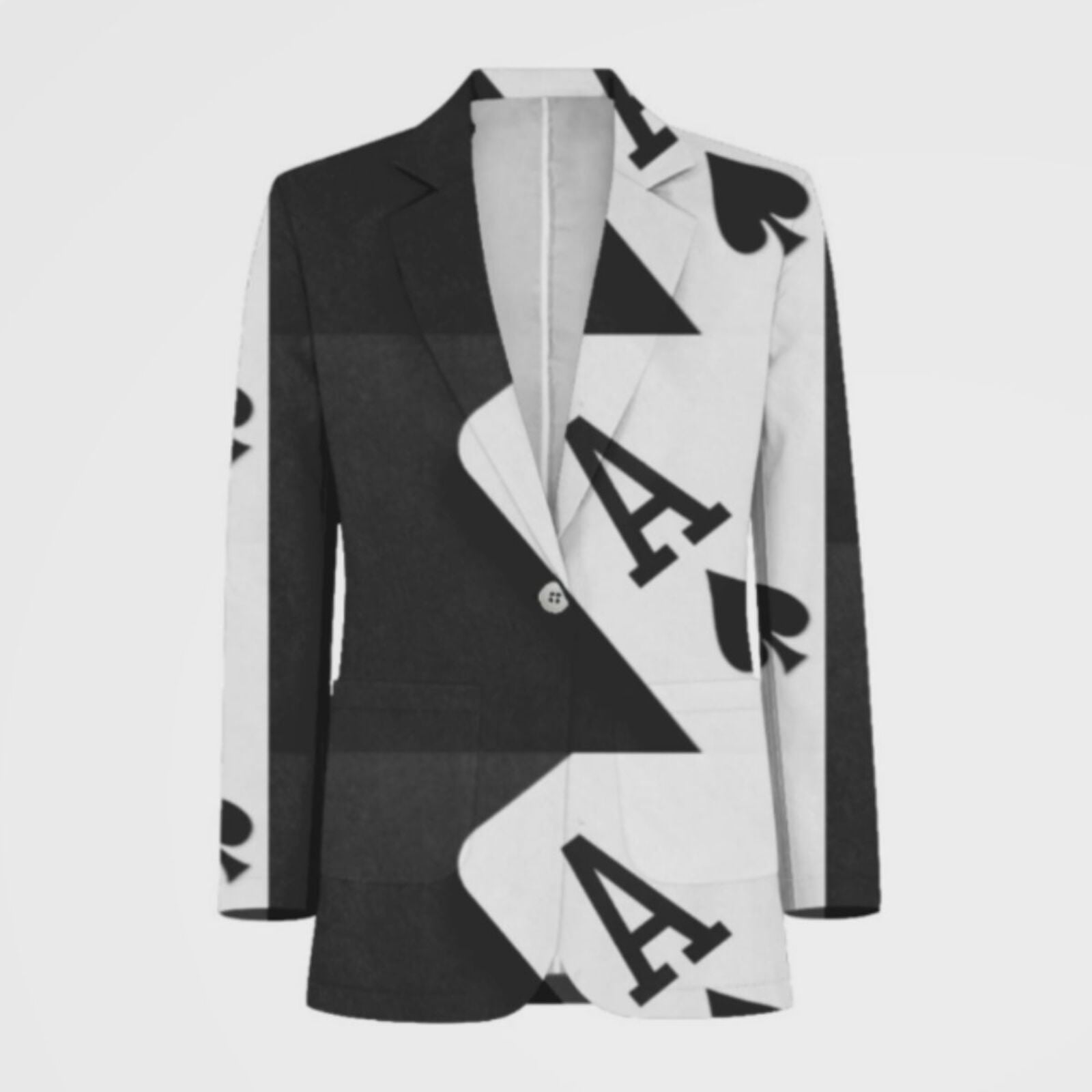 Ace of Spades Monochrome Playing Card-01 Men Blazers Slim Clothing ...