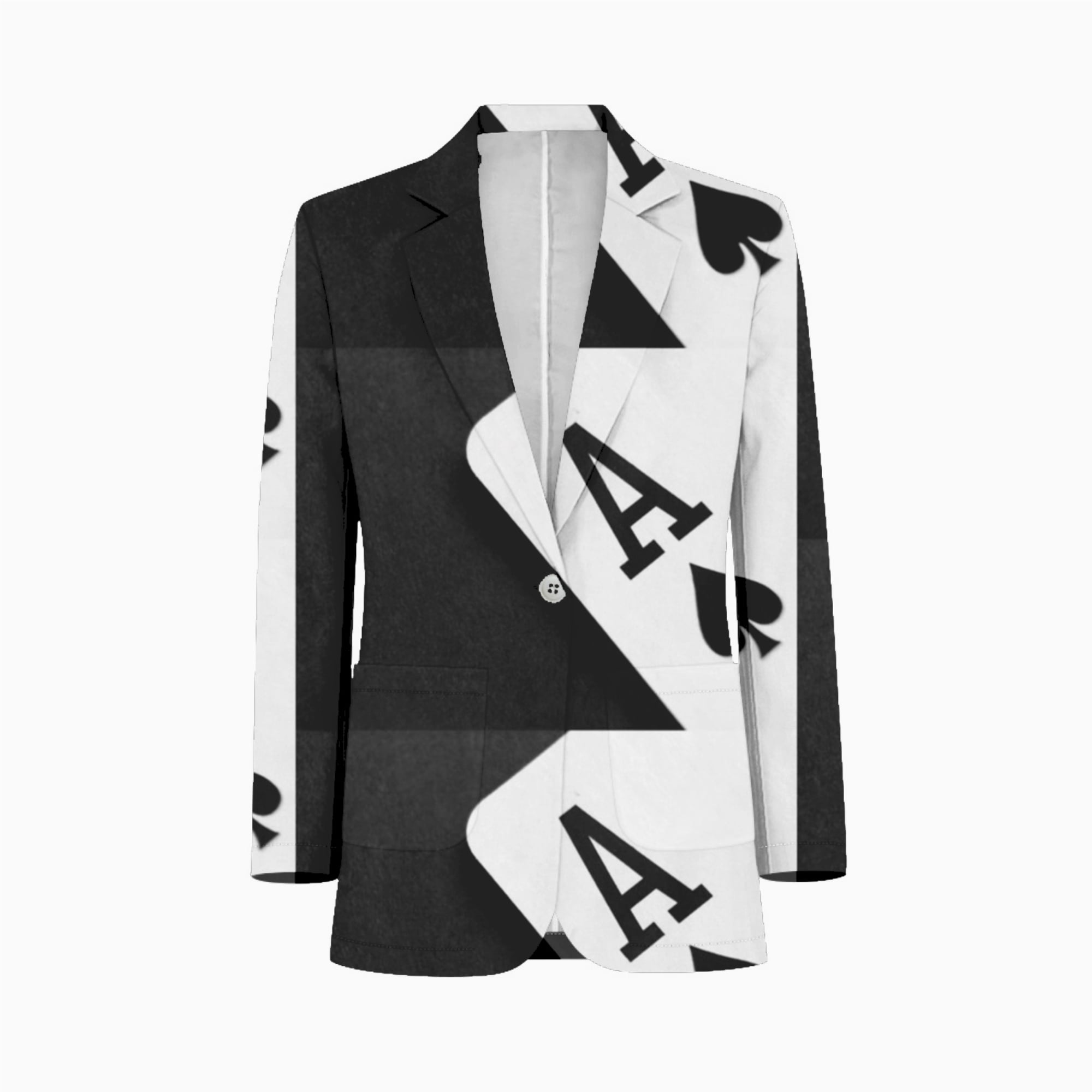 Ace of Spades Monochrome Playing Card Customized Men's Suits full man ...