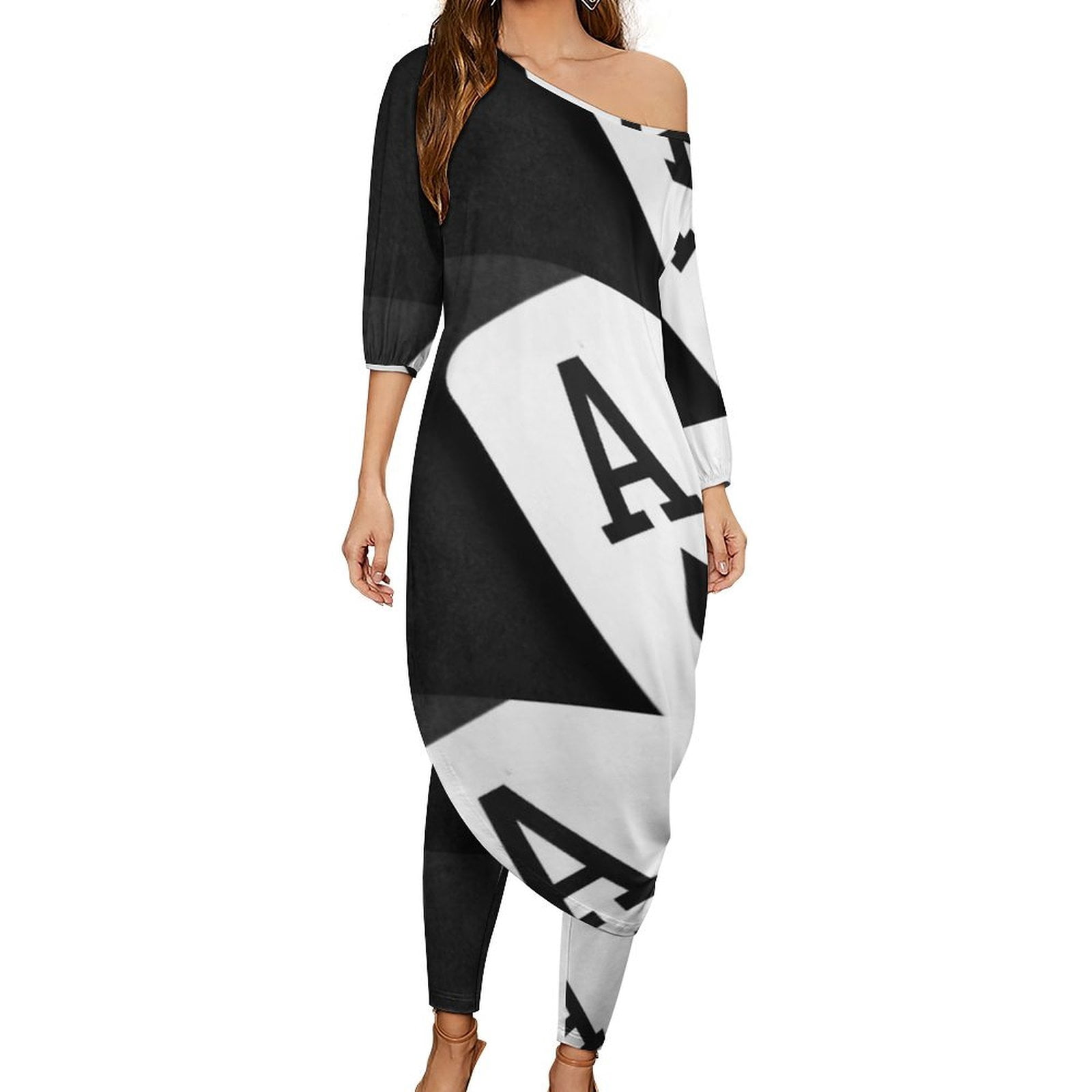 Ace of Spades Monochrome Playing Card Elegant Casual Diagonal Shoulder ...
