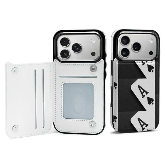 Ace of Spades Monochrome Playing Card Leather Wallet Case for iPhone13 ...