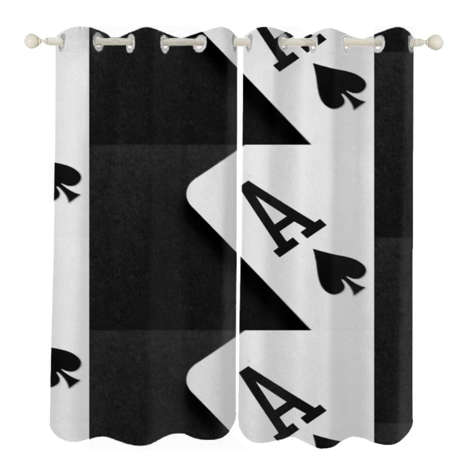 Ace of Spades Monochrome Playing Card Sunshade Curtains Home Bedroom ...
