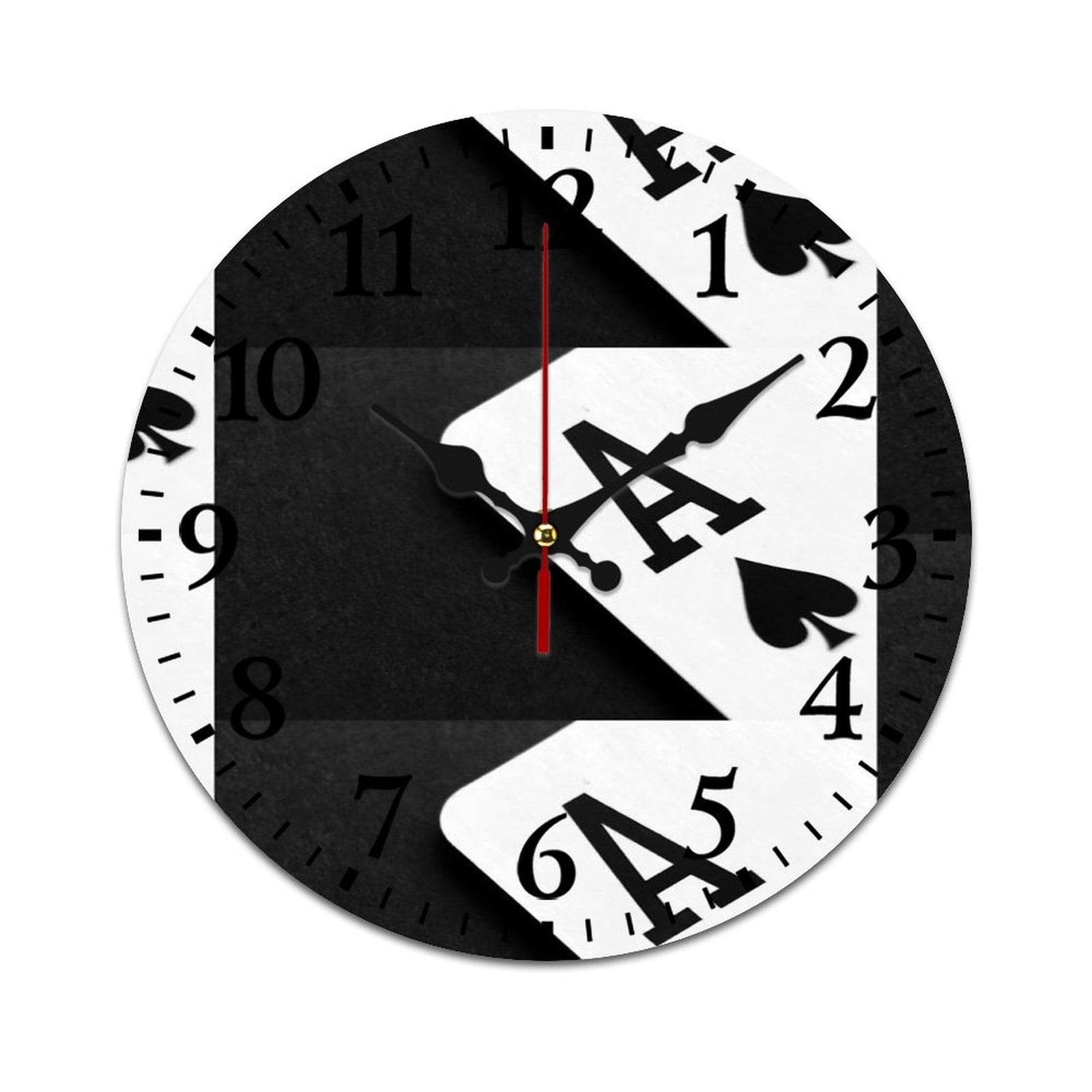 Ace of Spades Monochrome Playing Card Wall Clock Modern Design Clocks ...
