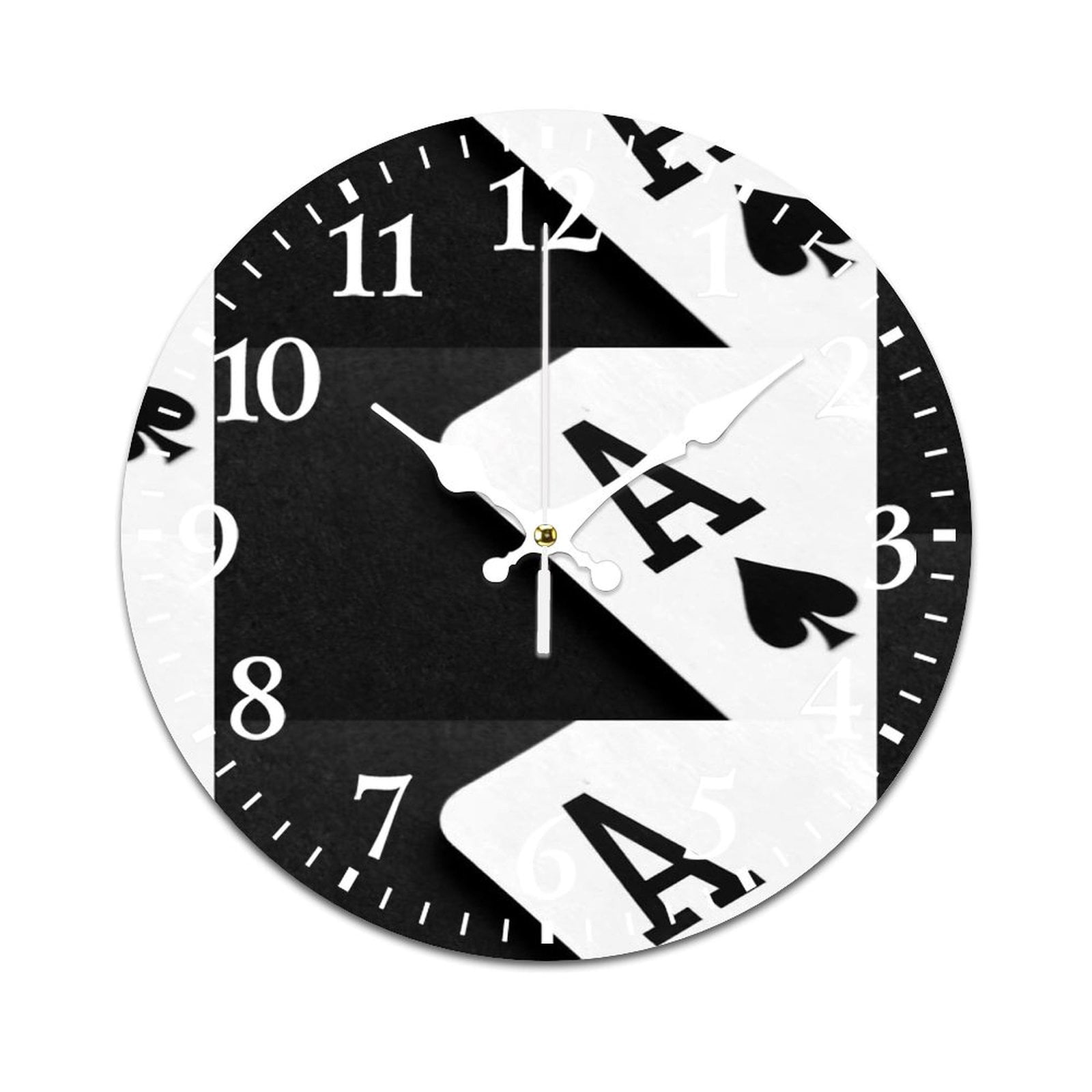 Ace of Spades Monochrome Playing Card Wall Clock Modern Design Clocks ...