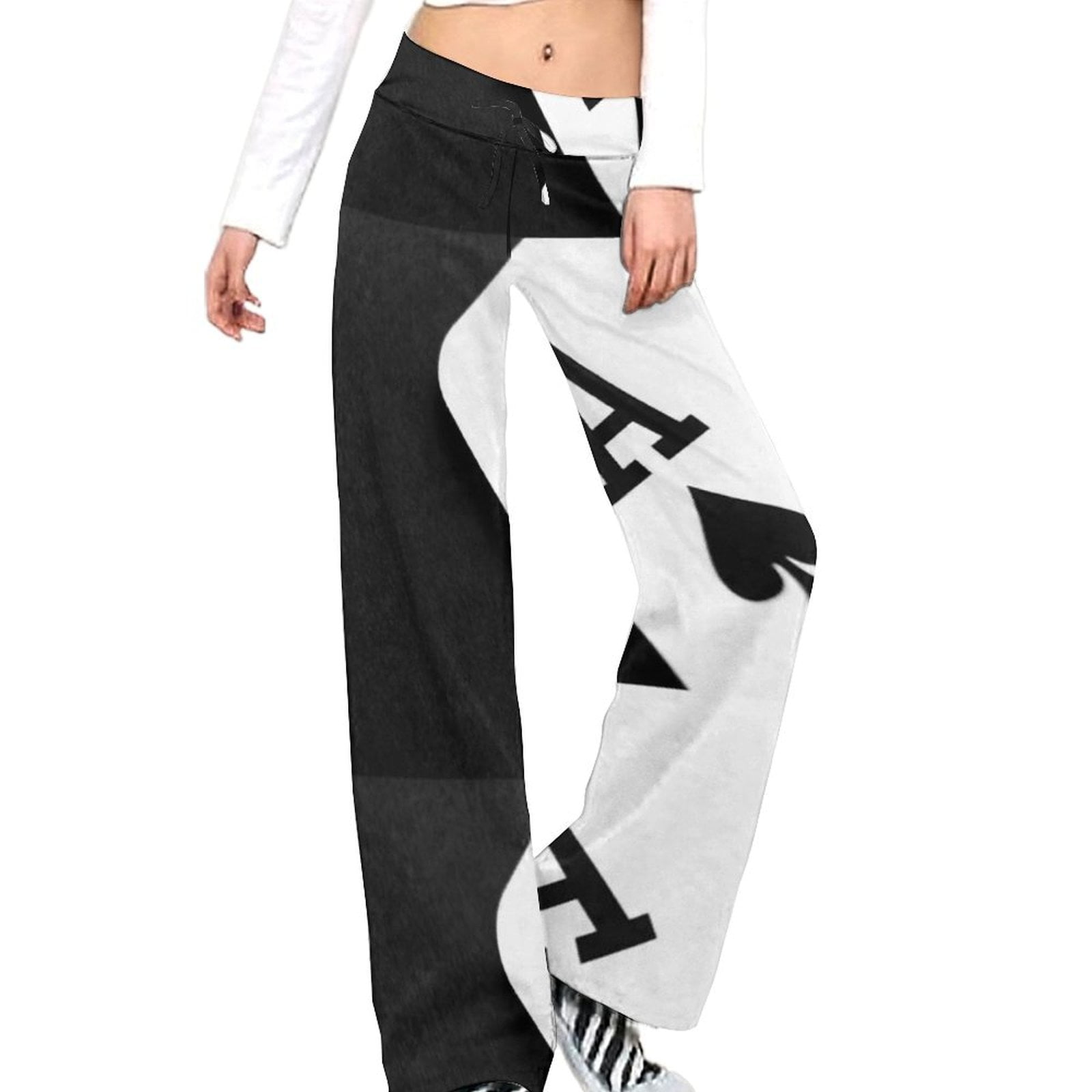 Ace of Spades Monochrome Playing Card Womens Trouser Ladies Casual ...