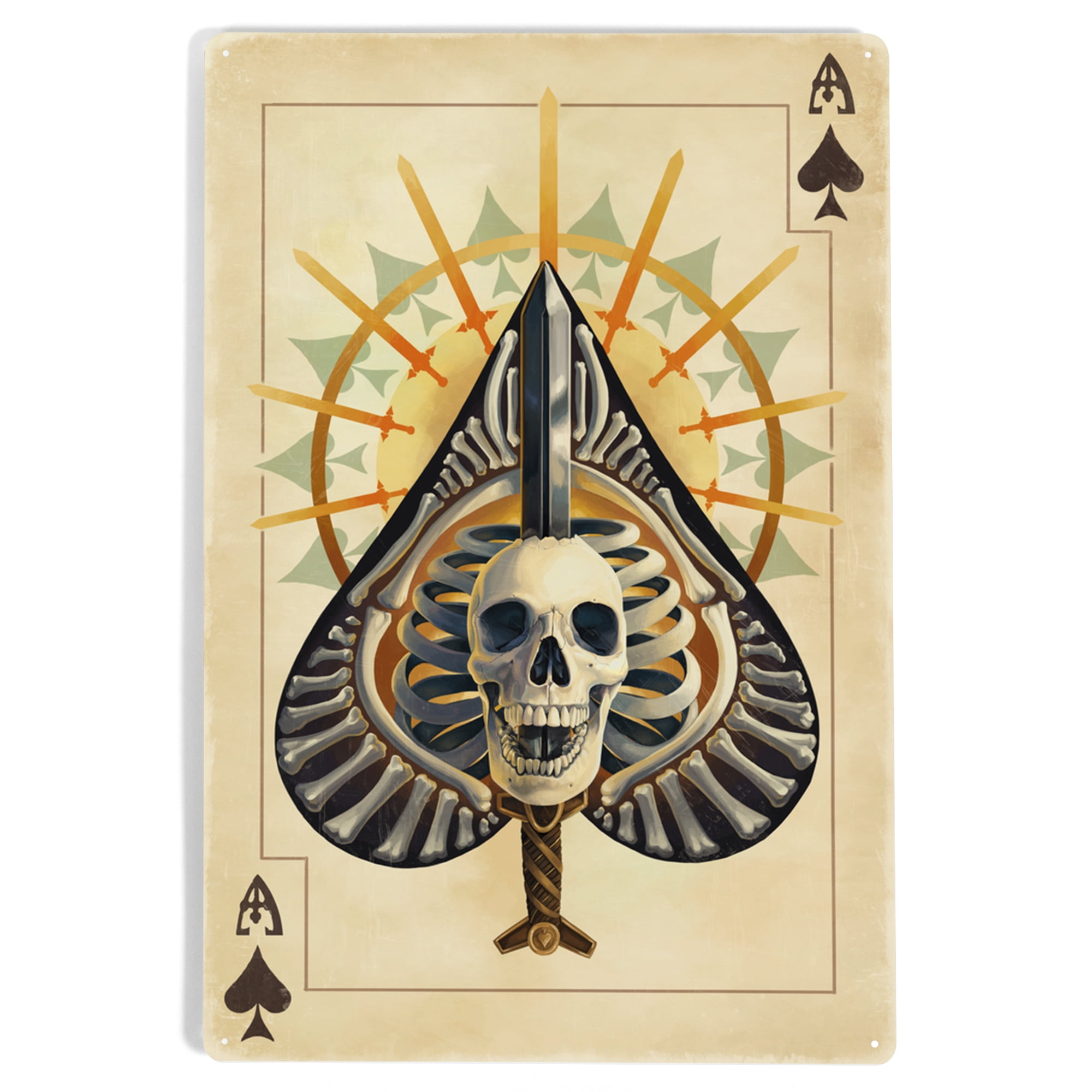 Ace of Spades, Playing Card (12x18 Aluminum Art, Indoor Outdoor Metal ...