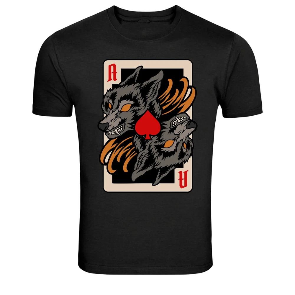 Ace of Spades Wolf Card T-Shirt, for men & women, Size S-5XL - Walmart.com