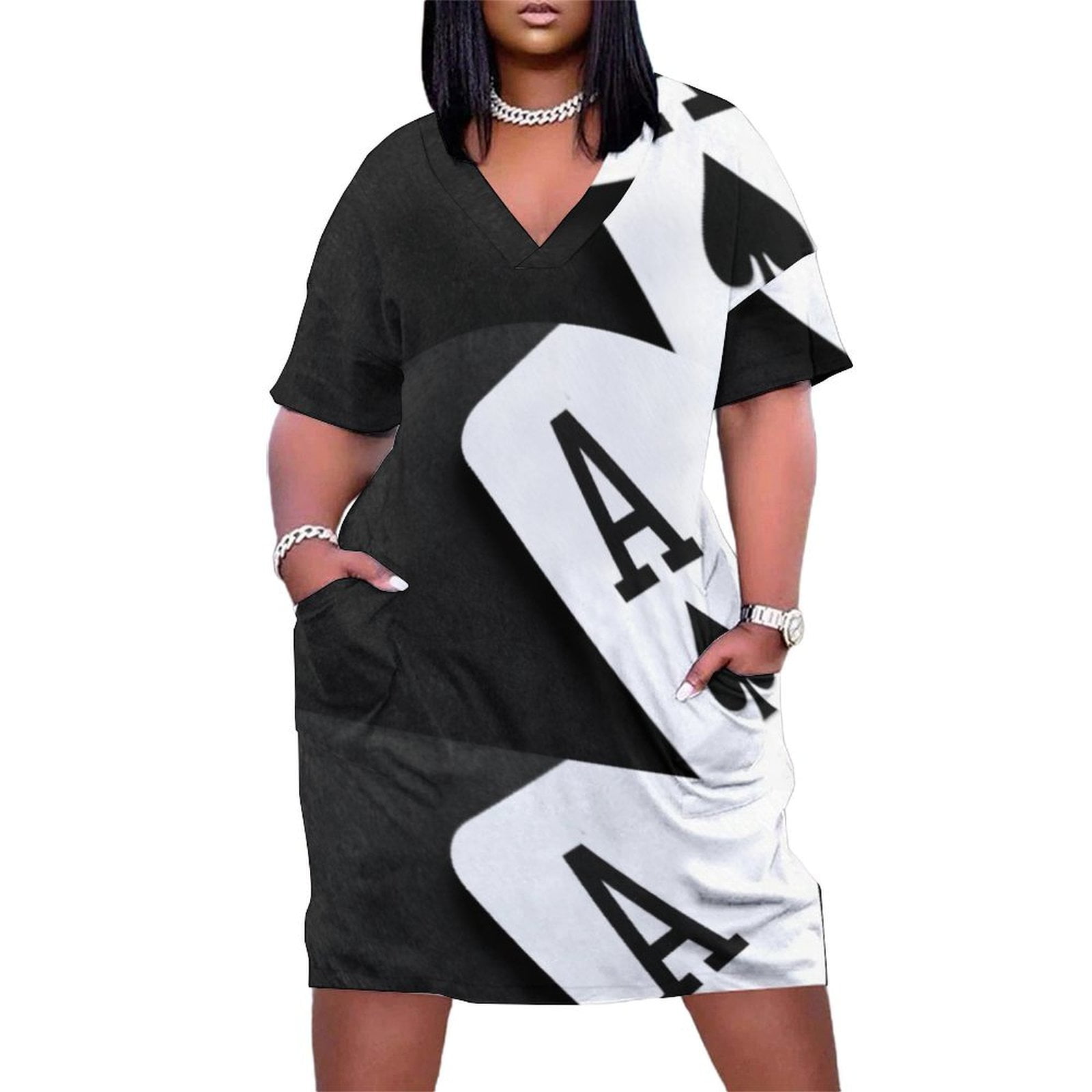 Ace of Spades-vestido monocromático para mujer traje holgado con ...