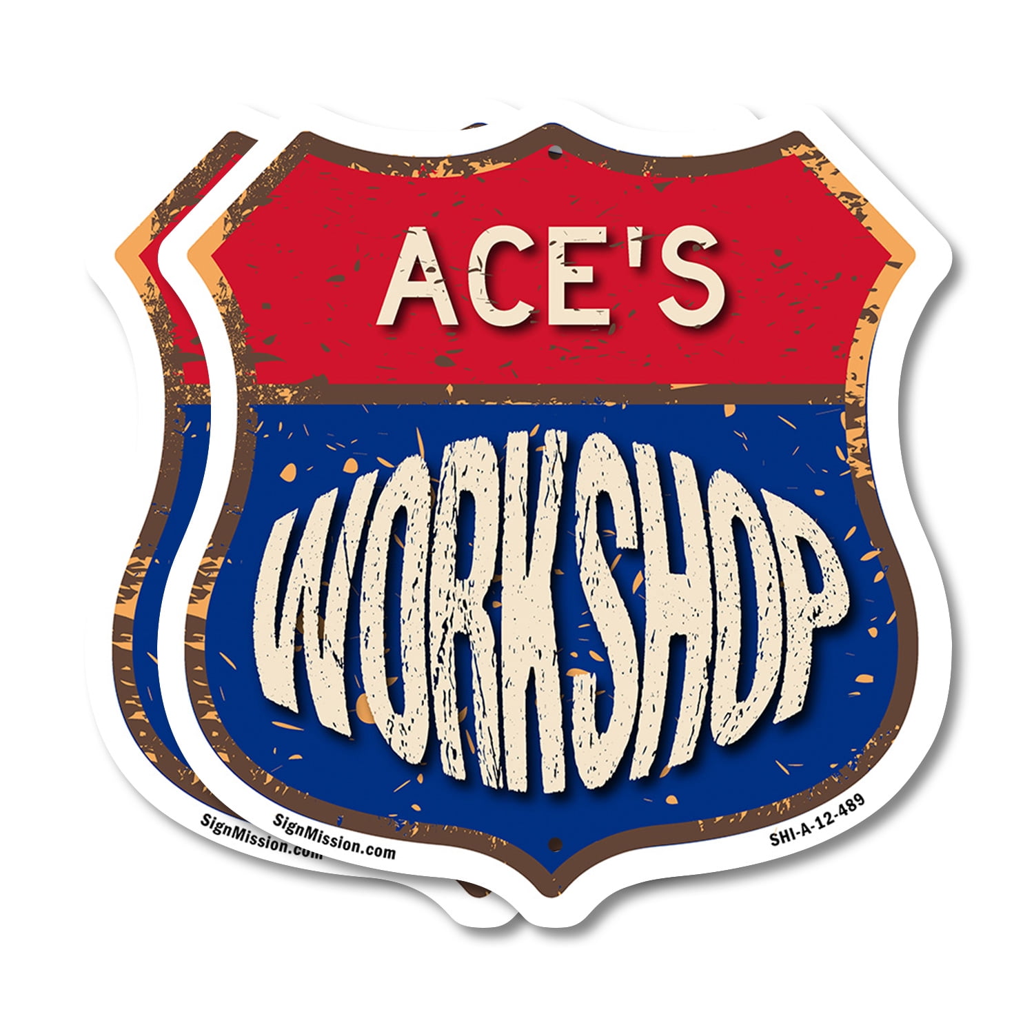 Ace's Workshop (2 Pack) 12 inch X 12 inch Shield Shaped Commercial ...