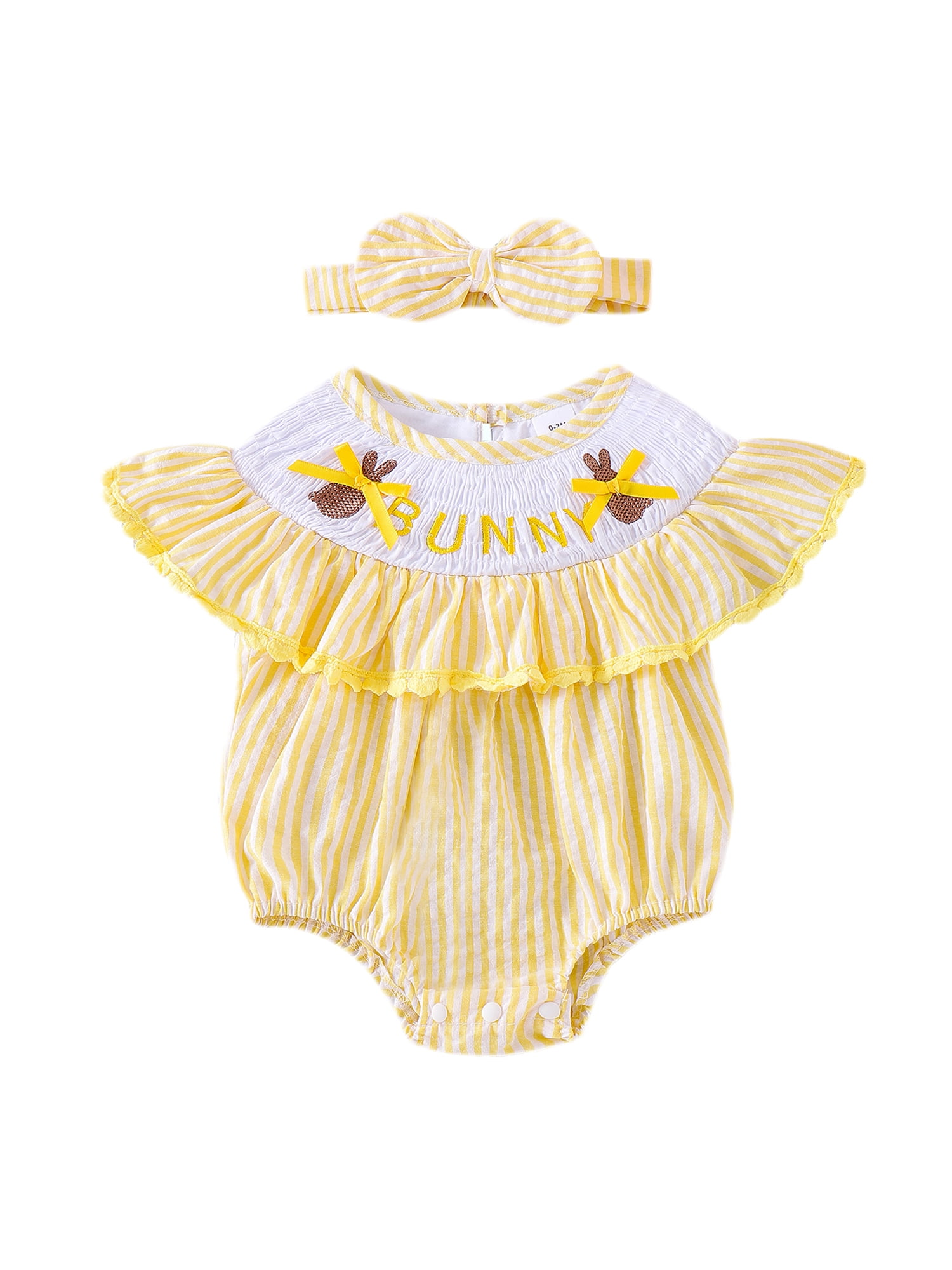 AceBaby 0-18M Baby Girls Rompers Easter Clothes Rabbit Carrot ...