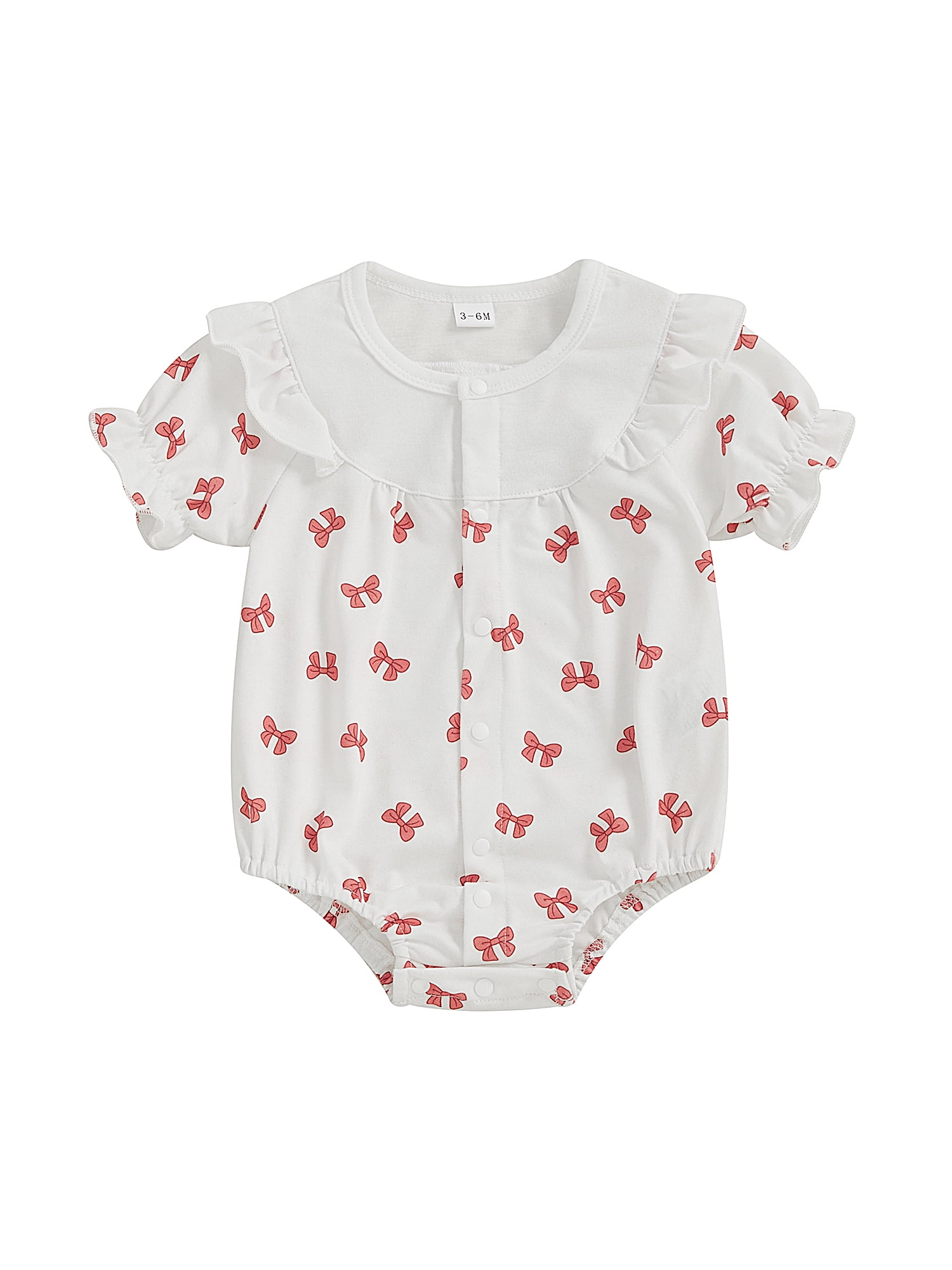 AceBaby 0-18M Baby Girls Summer Sweet Romper Infant Short Sleeve Round ...