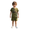 AceBaby 2Pcs Waffle Outfits for Boys at 6M-5Y Tractor Embroidery Tops ...