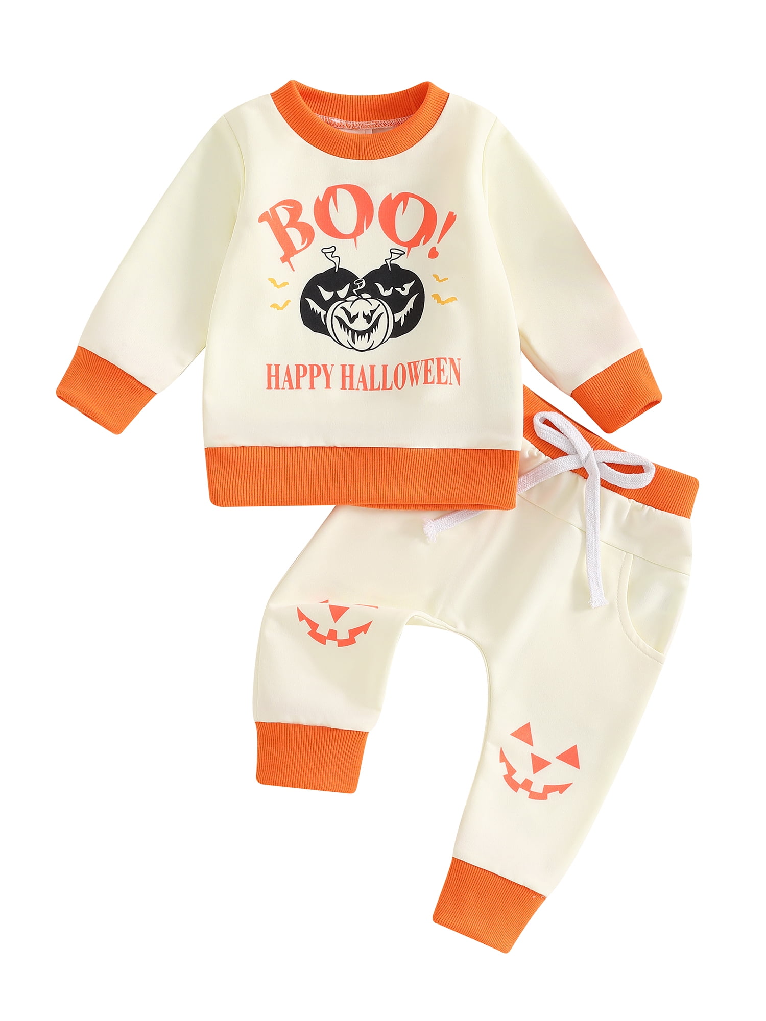 AceBaby 3M-3T Toddler Baby Halloween Clothes Set, Long Sleeve Crew Neck ...