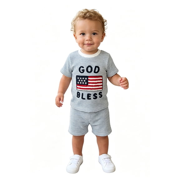 AceBaby 4th of July Clothes for Boys at 0-4Y Letter America Flag ...