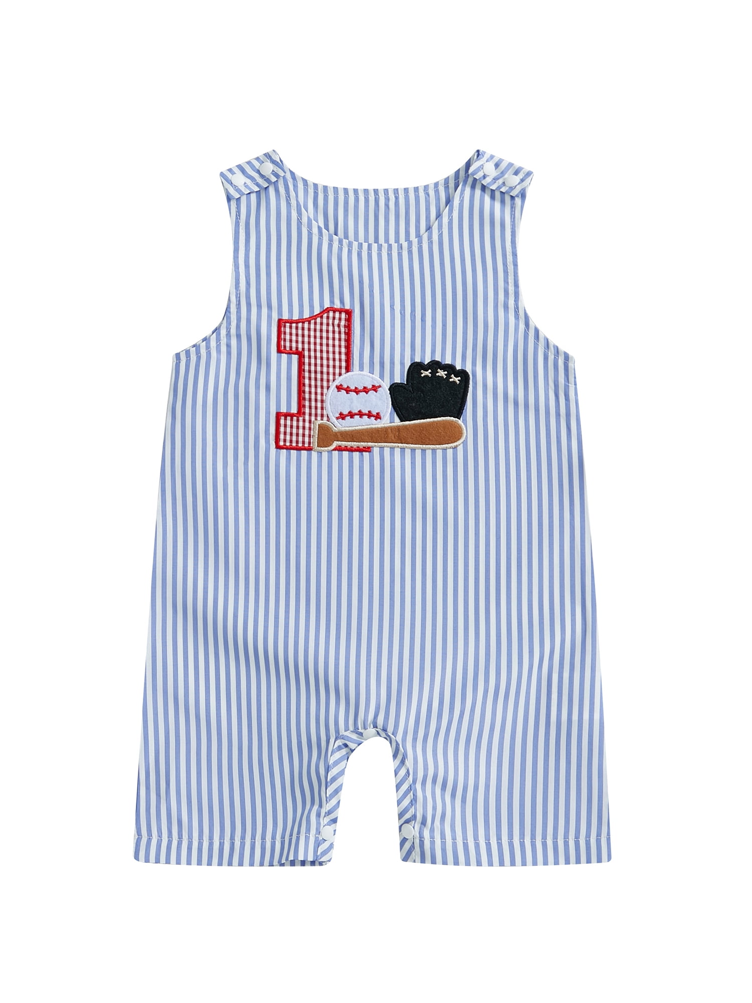 AceBaby Baby Boy 1st Birthday Overalls Romper Number Baseball ...