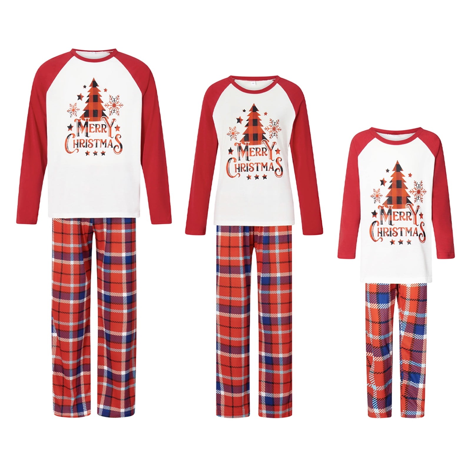 AceBaby Christmas Family Matching Pajamas Set, Letter Tree Print ...