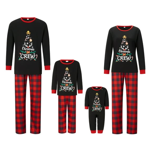 AceBaby Christmas Family Pajamas,Tree Print Holiday Sleepwear for Man ...