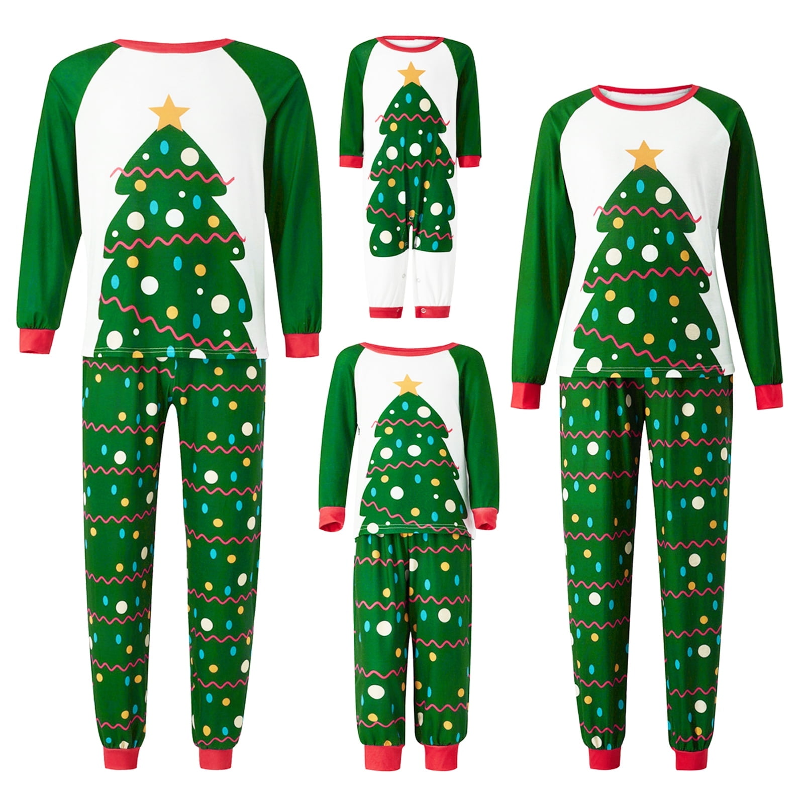 AceBaby Family Matching Christmas Pajamas Sets, Christmas Tree Print ...