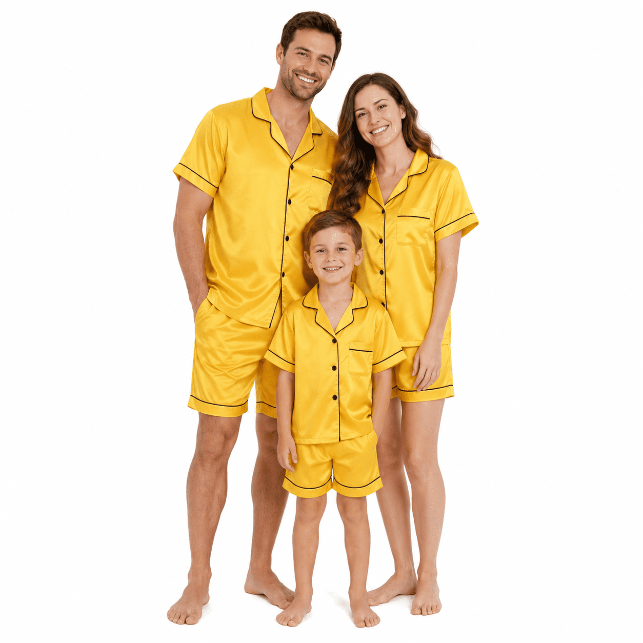 AceBaby Family Matching Pajamas Set Summer Solid Colors Short Sleeves ...