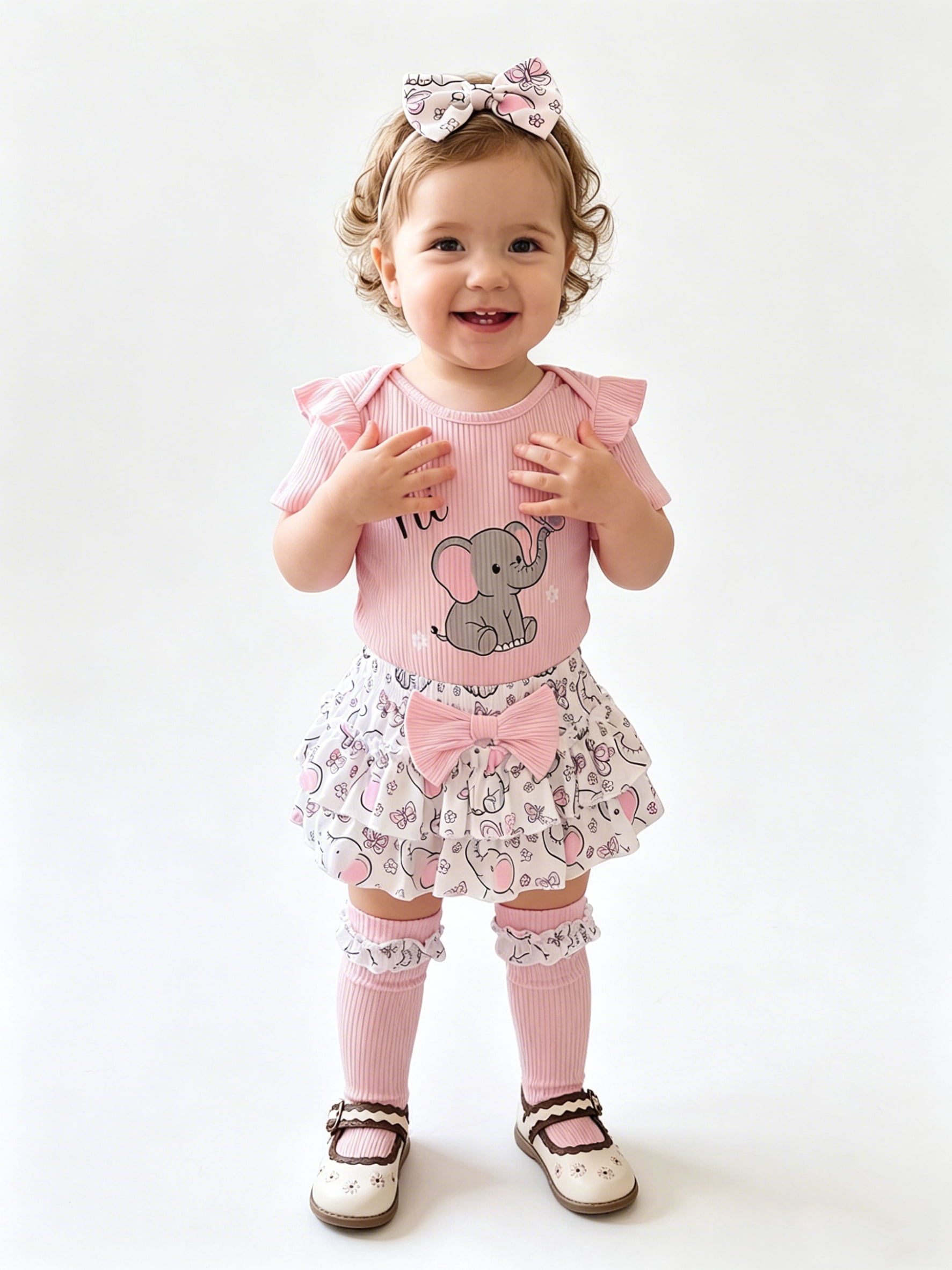 AceBaby Infant Baby Girl 4Pcs Skirt Outfits for 0-18M,95% Cotton ...