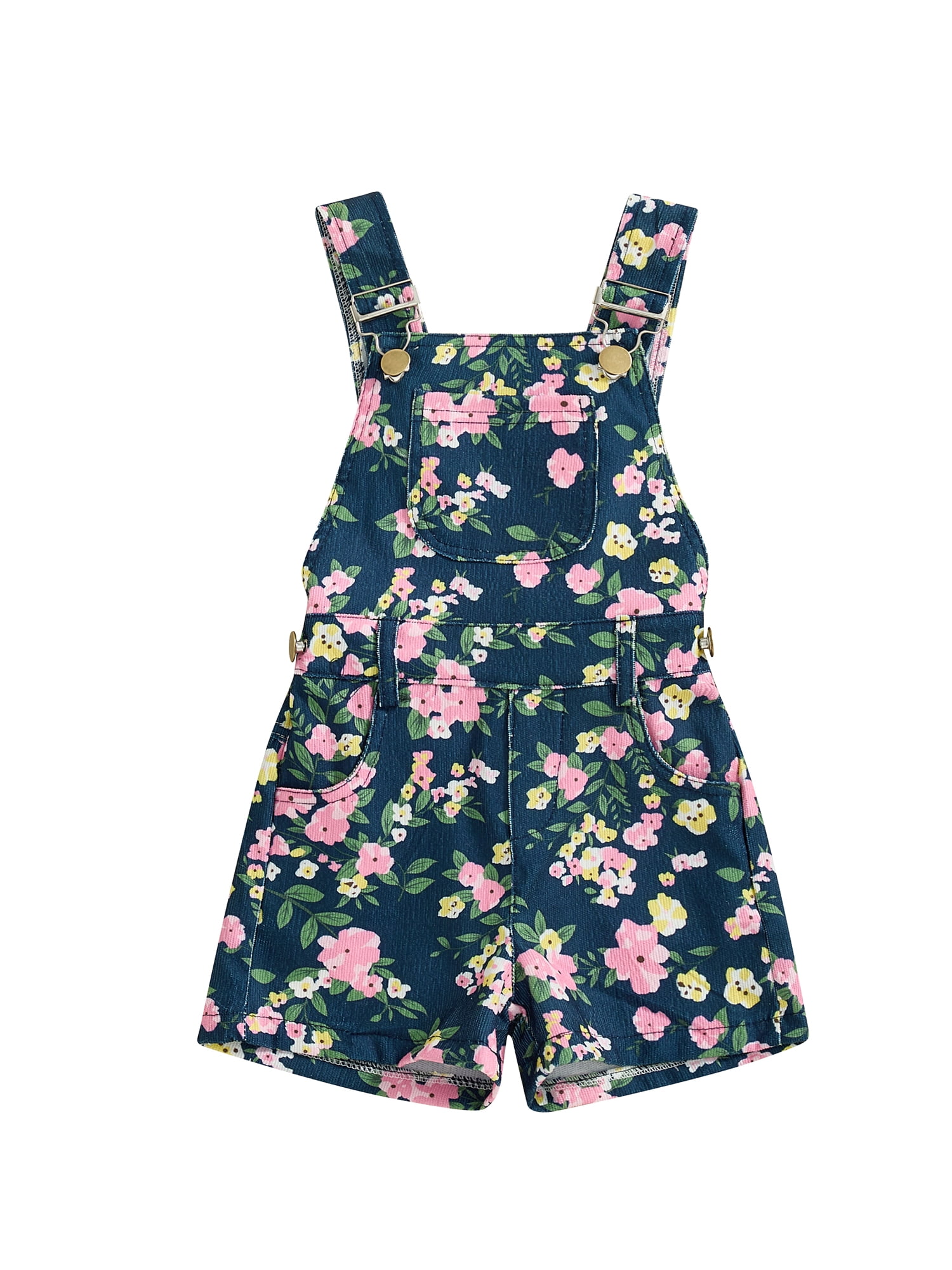 AceBaby Kids Little Girl Summer Overalls 12M-5T Sleeveless Floral Print ...