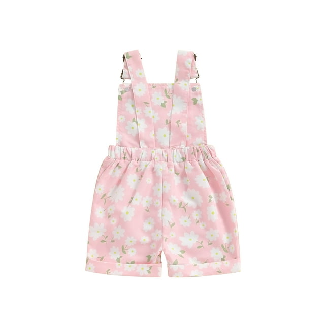 AceBaby Kids Little Girls Summer Overalls 12M-5T Flower Print ...