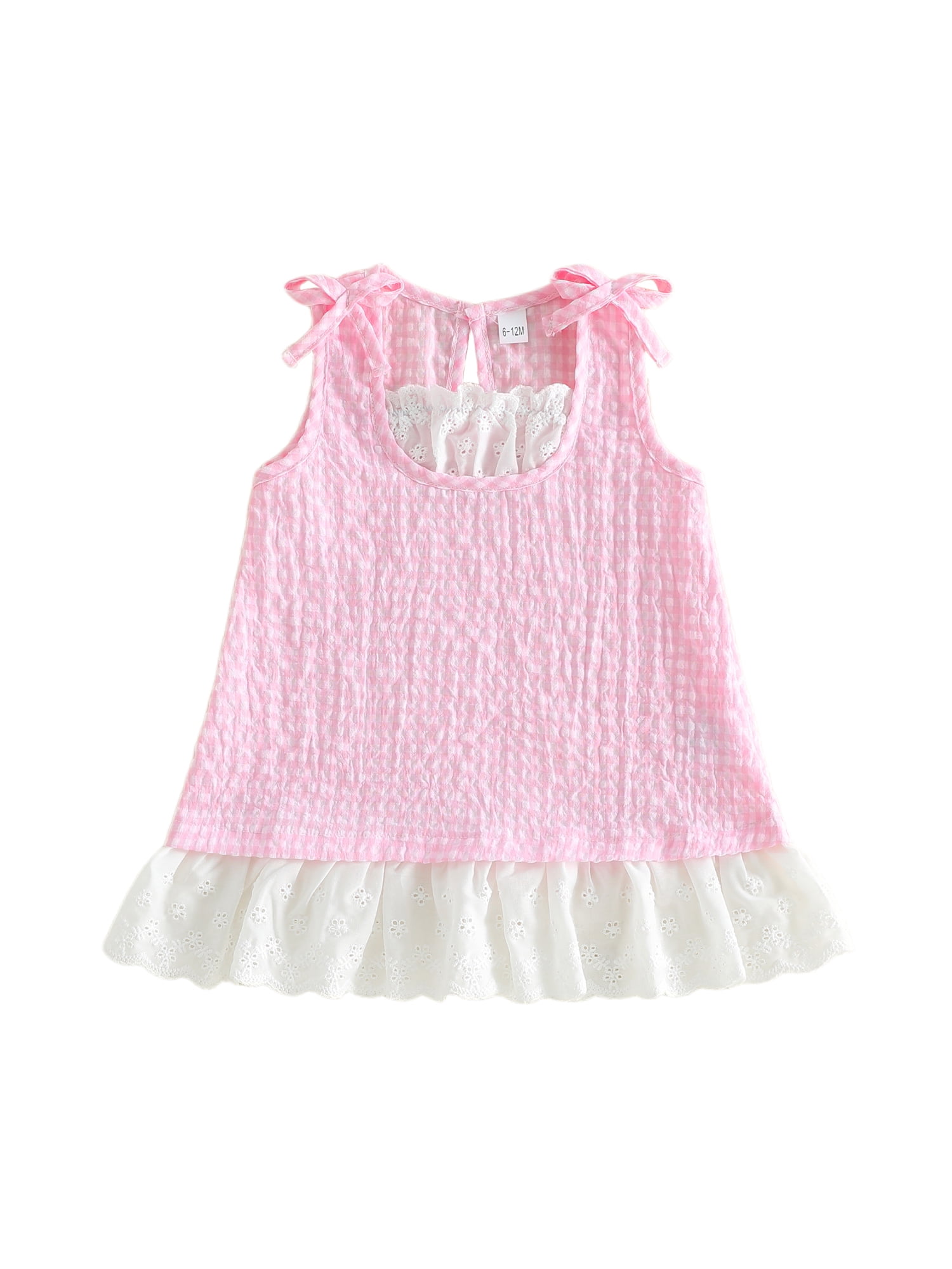 AceBaby Kids Toddler Girl Plaid Dresses with Patchwork Bow Decoration ...