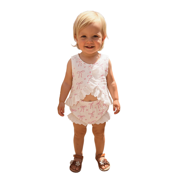 AceBaby Kids Toddler Girls Summer 2Pcs Outfit Sets,95% Cotton Cherry ...