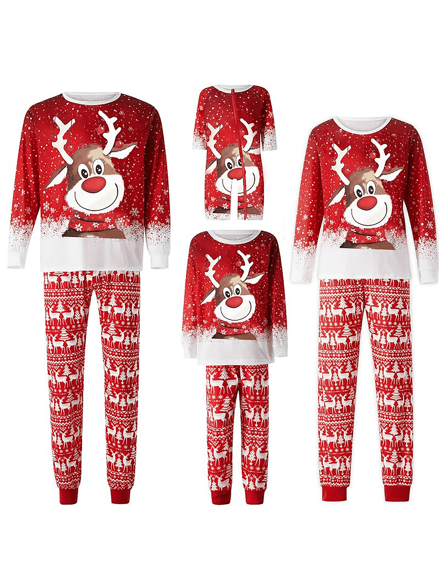 AceBaby Matching Family Christmas Pajamas Set, Deer Snowflake Print ...