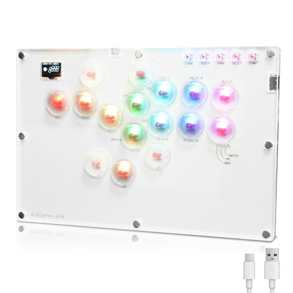 Acegamer Arcade Stick 16keys All Button Gamerfinger With Turbo Functions And Custom Rgb Arcade
