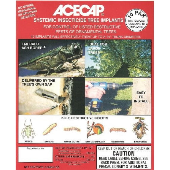 Acecap, Systemic Insecticide Tree Implants, Pack of 10 - Walmart.com
