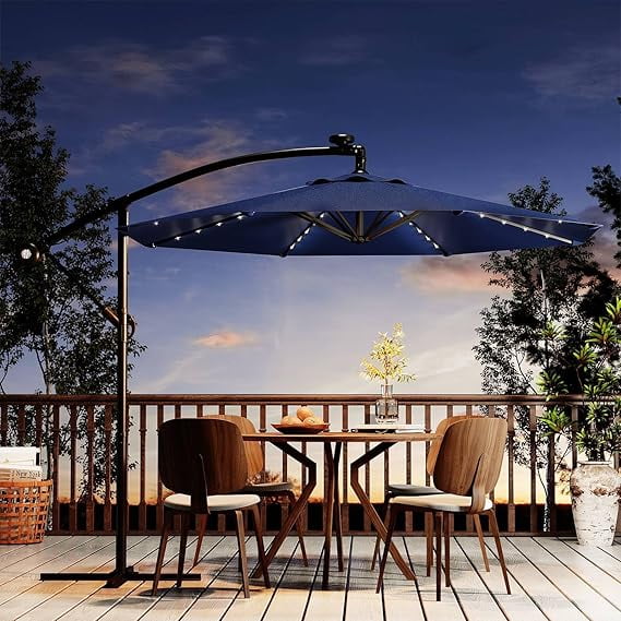 Acekid 10 FT Cantilever Umbrella, Outdoor Offset Patio Umbrella with ...