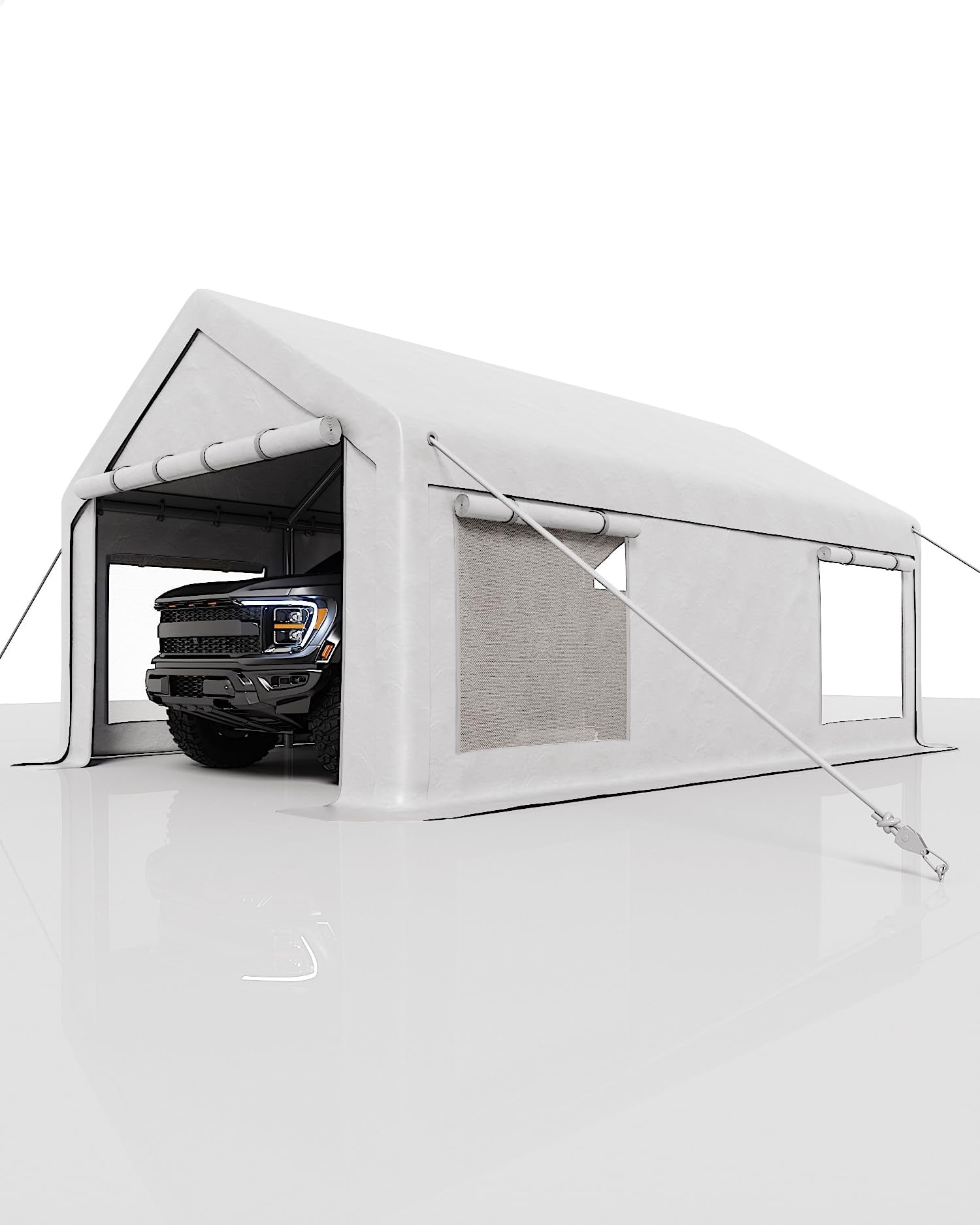 Acekid 10x20 FT Heavy Duty Carport, Portable Garage Shelter with 200g ...