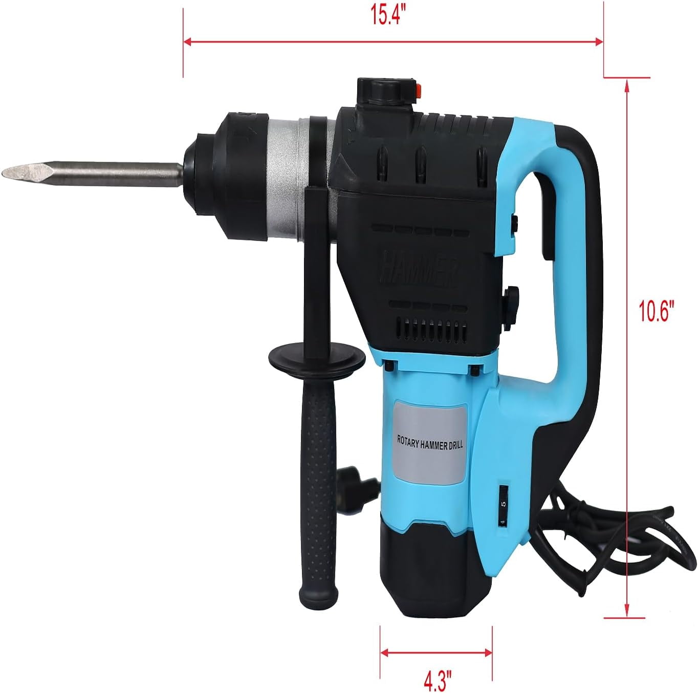 Acekid 1100W Rotary Hammer Set, with Chisels and Drill Bits, Variable ...