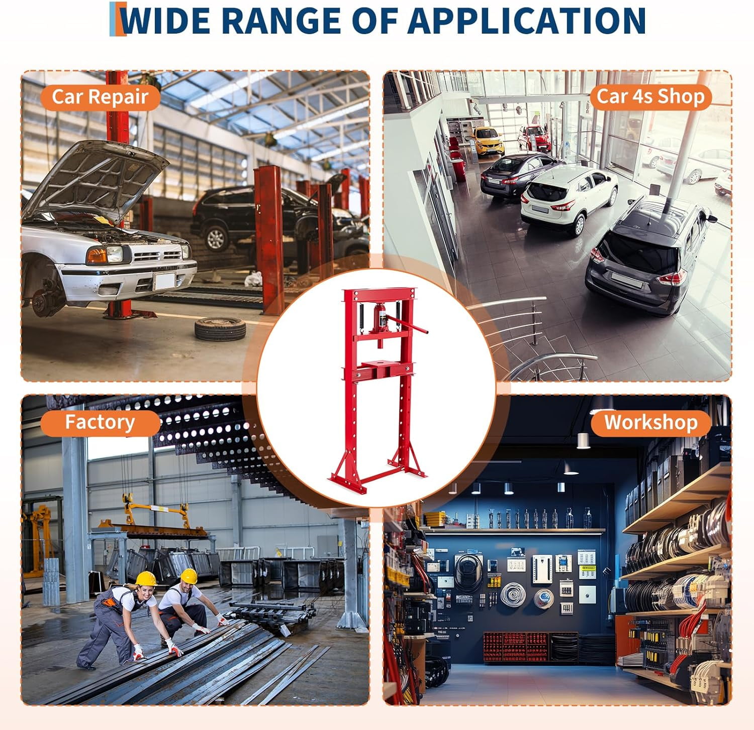 Acekid 12 Ton H-Frame Hydraulic Press, Heavy Duty Floor Shop Press with ...