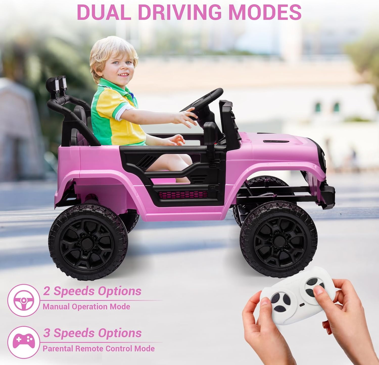 Acekid 12V Ride On Truck for Toddlers, Battery Powered Electric Car ...