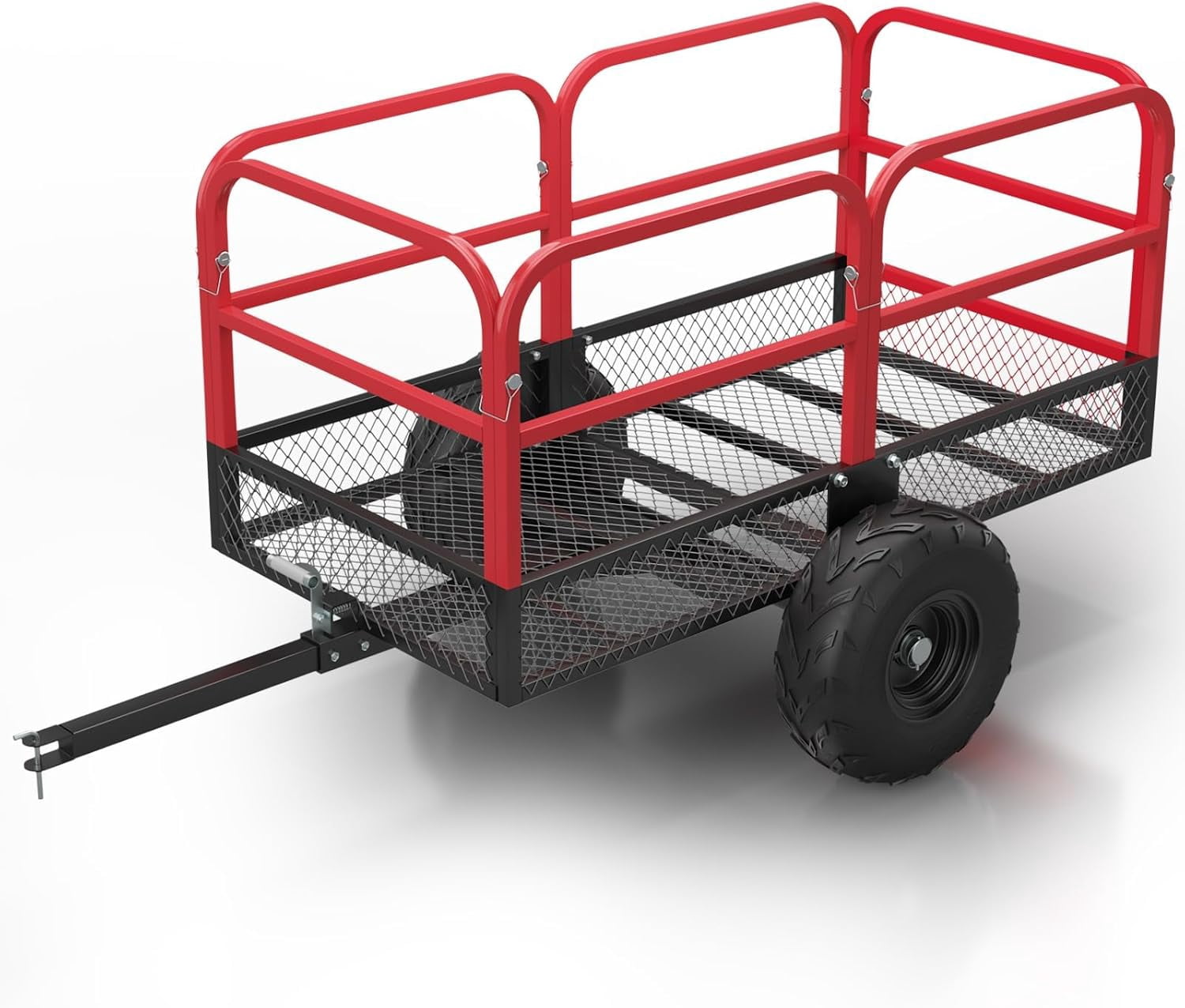 Acekid 1700 LBS Heavy Duty Steel Dump Cart, Hand Pull or Foot Pedal ...