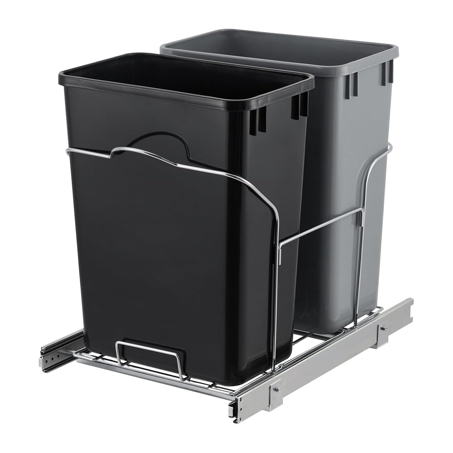 Acekid 2×30 QT Dual Pull Out Trash Can Under Cabinet,Garbage Waste ...