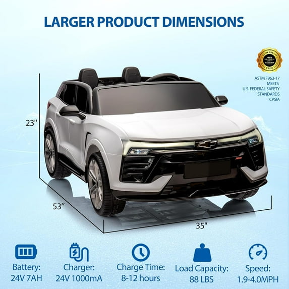 Acekid 24V Electric Car Ride on Car 2-Seater SUV Parent Remote Control ...