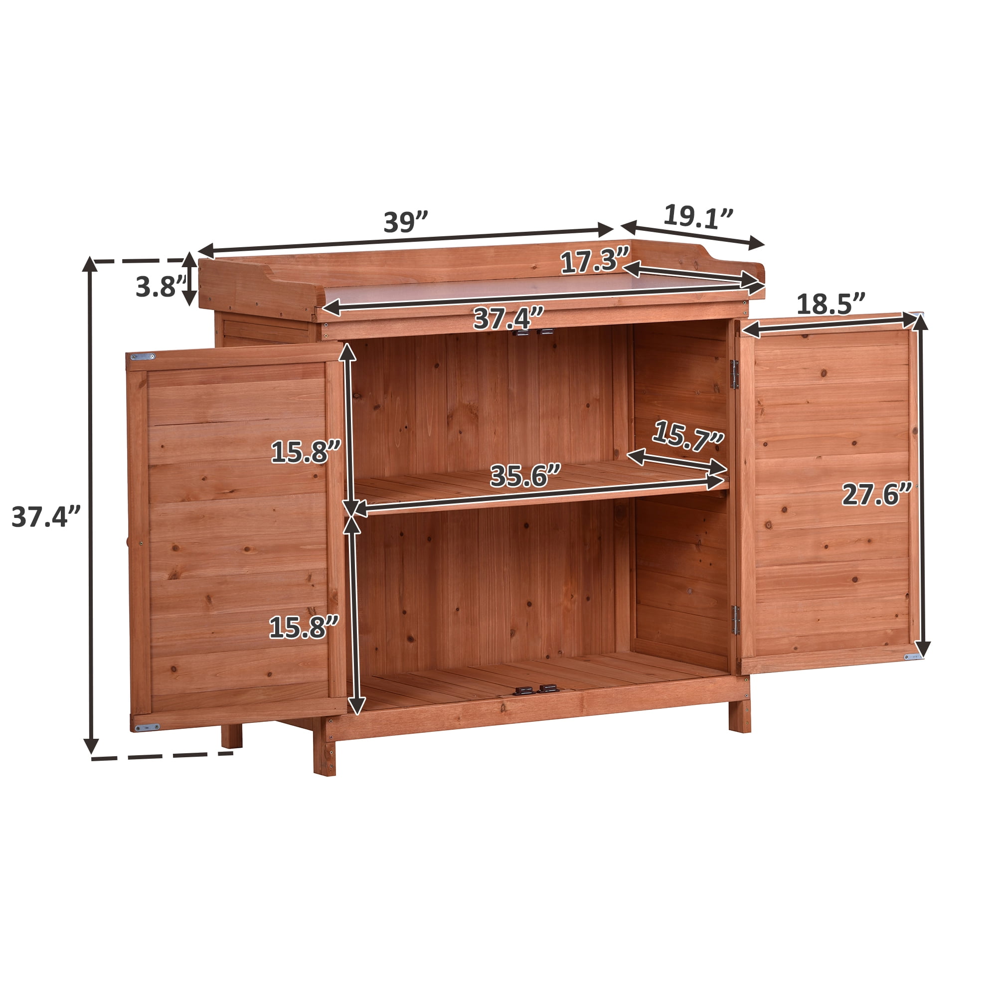 Acekid 39 Inch Wooden Garden Potting Bench Table Outdoor Garden ...