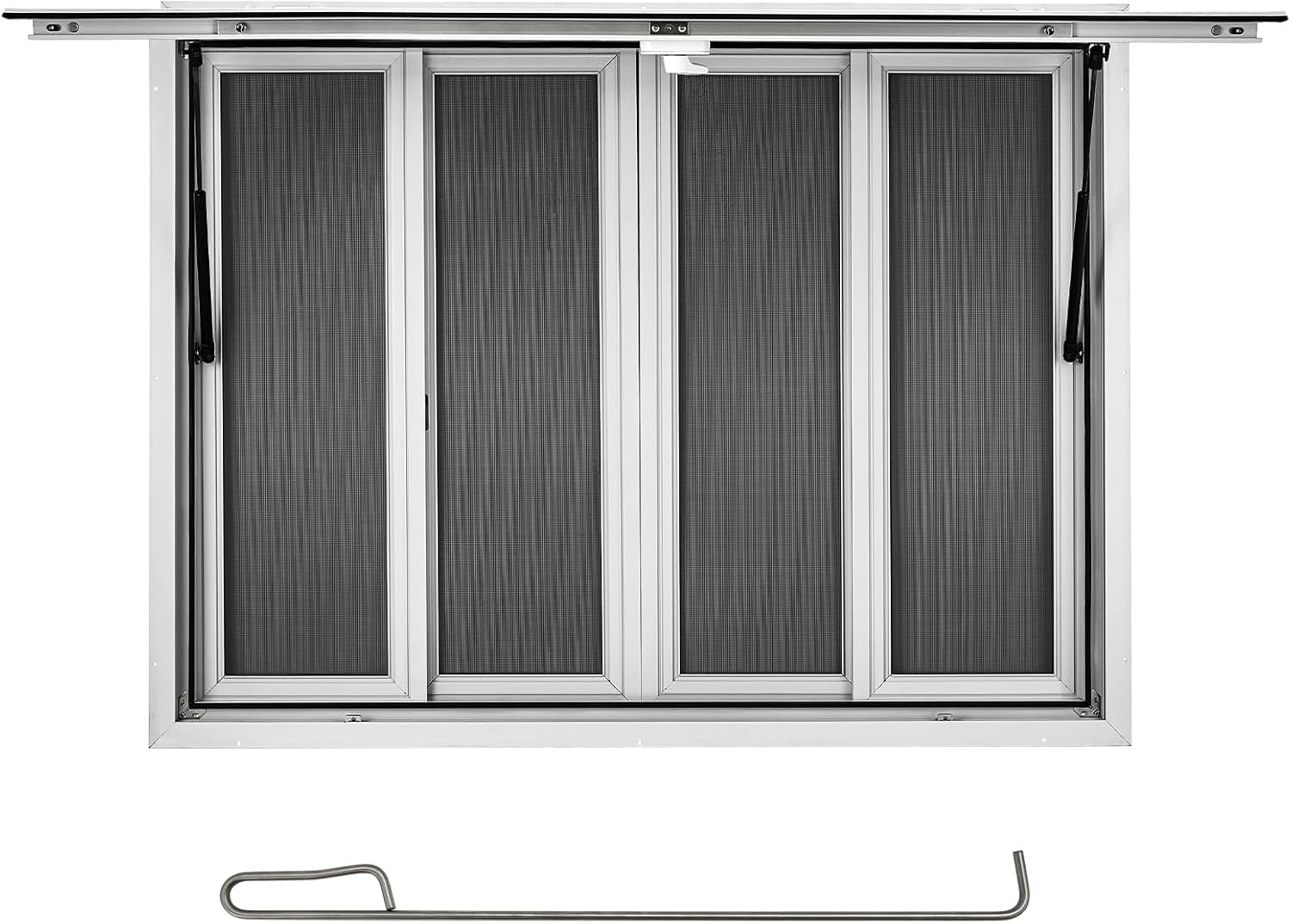 Acekid 45"Wx30"H Concession Window, Aluminum Alloy Food Truck Service ...