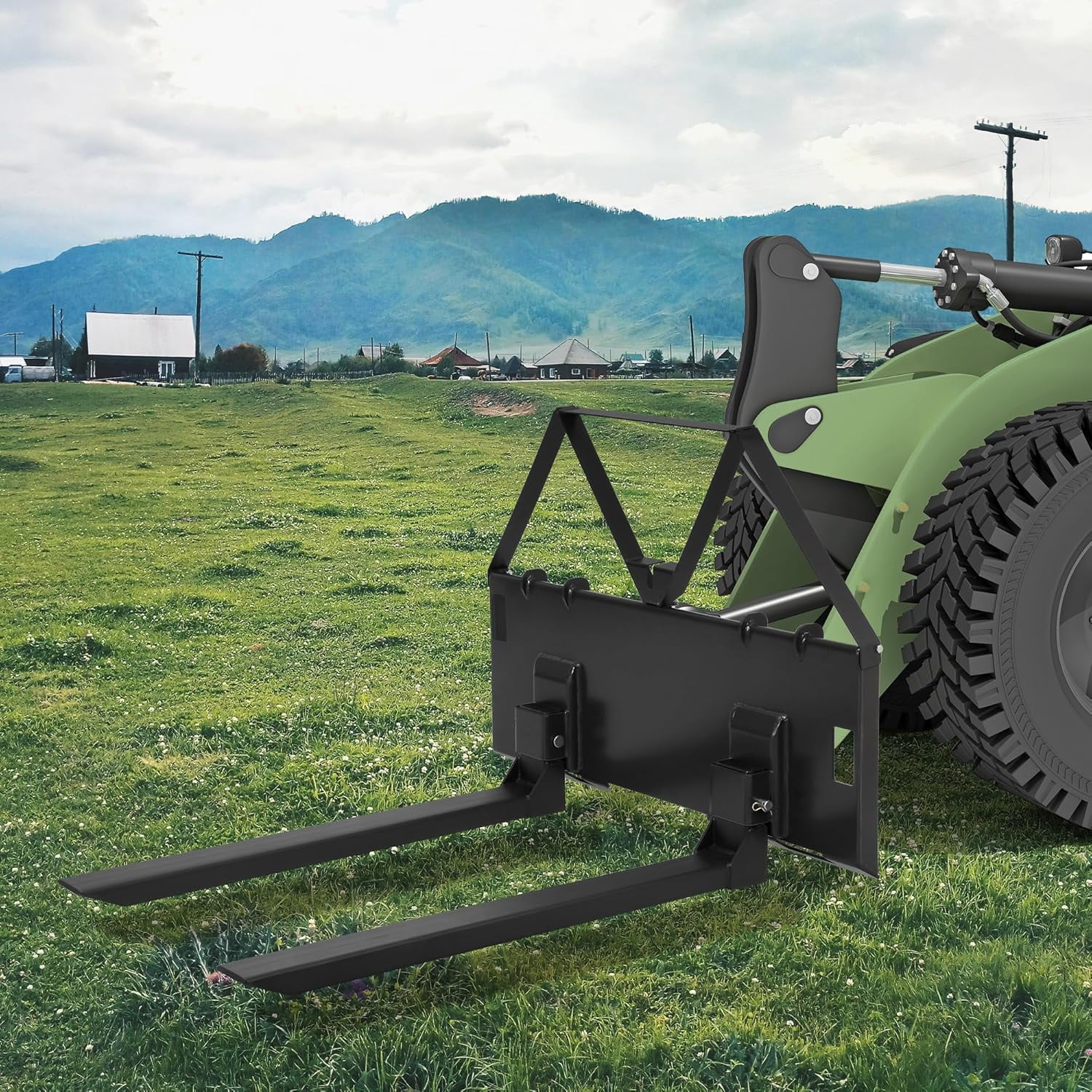 Acekid 45Inch Tractor Pallet Forks 3200lbs Capacity, Heavy-Duty Quick ...