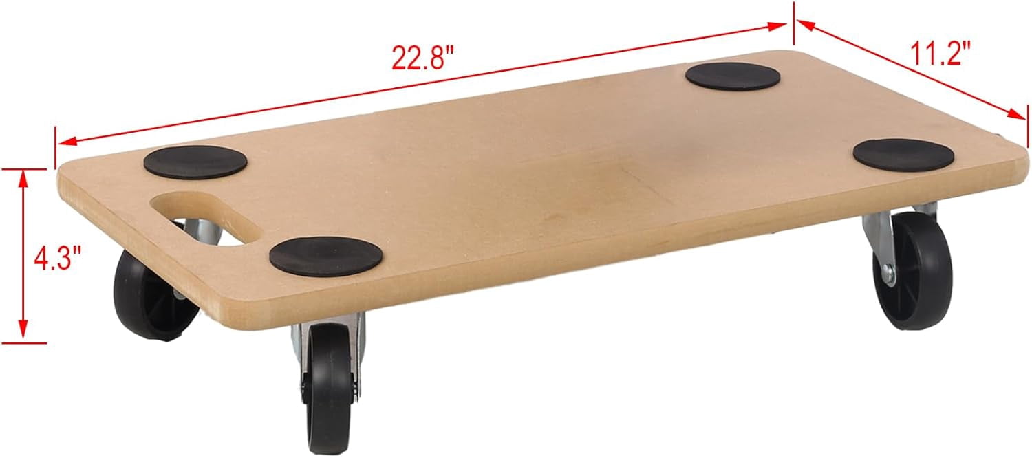 Acekid 4pcs Furniture Moving Dolly with 4 Wheels Heavy Duty Wood ...