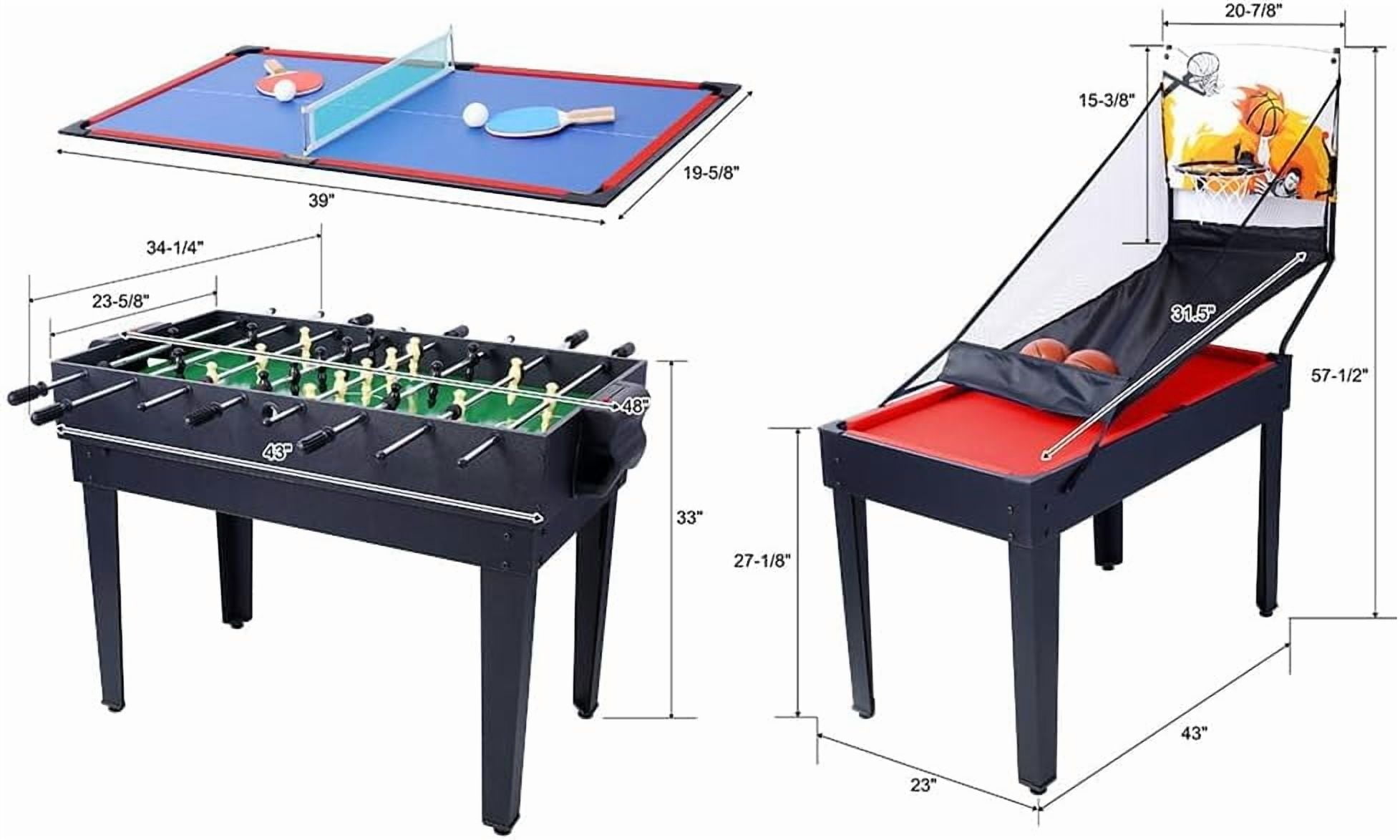 Acekid 5 in 1 Multi Game Table Combination Game Table Set with Foosball ...