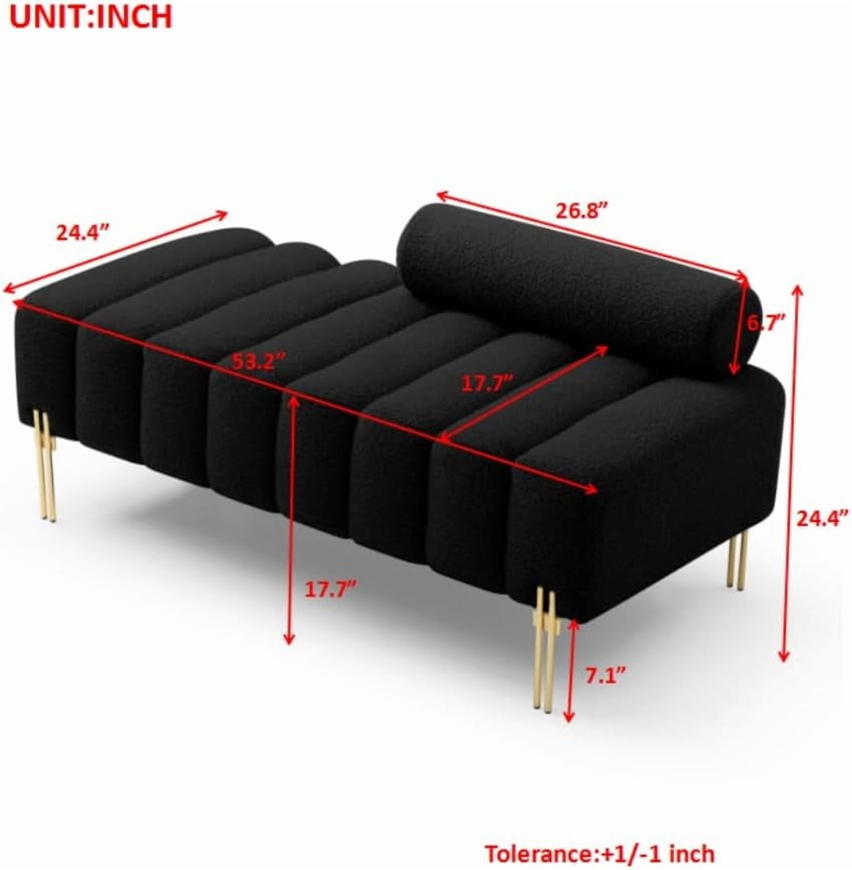 Acekid 53.2Inch Modern Entryway Ottoman Bench with Adjustable Backrest ...